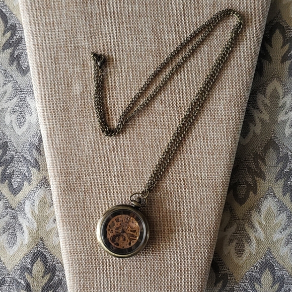 Vintage | Jewelry | Vintage Pendant Clock With Long Chain | Poshmark